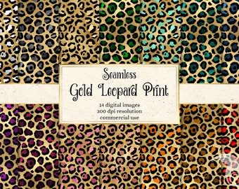 Iridescent Leopard Print Digital Paper Seamless Cheetah Skin | Etsy