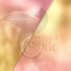 Pink and Gold Ombre Foil Digital Paper, Shimmer Backgrounds Scrapbook ...