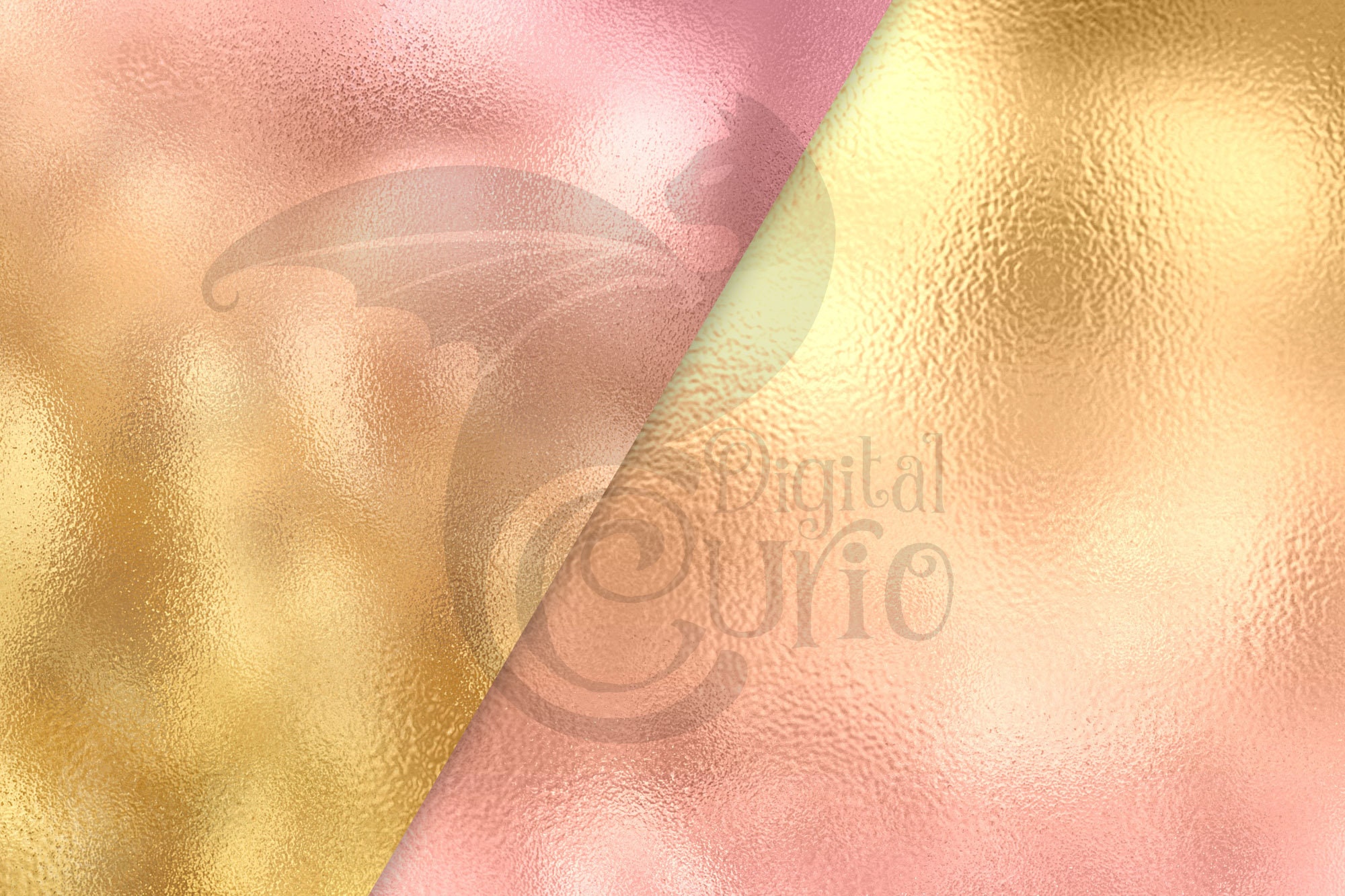 Pink and Gold Ombre Foil Digital Paper, Shimmer Backgrounds Scrapbook ...