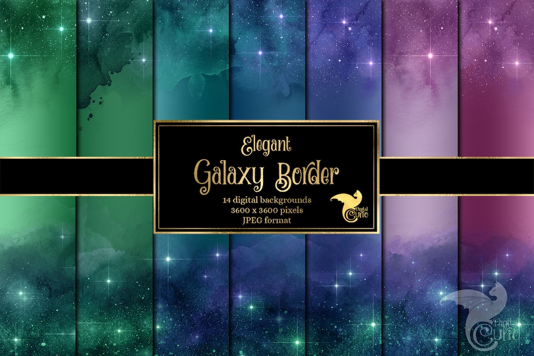 Watercolor Galaxy Borders, Starry Digital Paper (digital Download) - Etsy