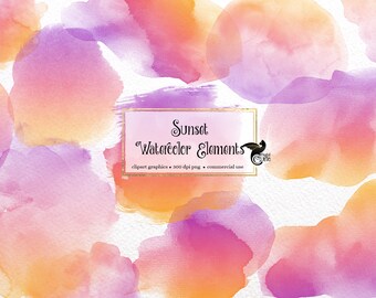 Watercolor Sunset - Etsy