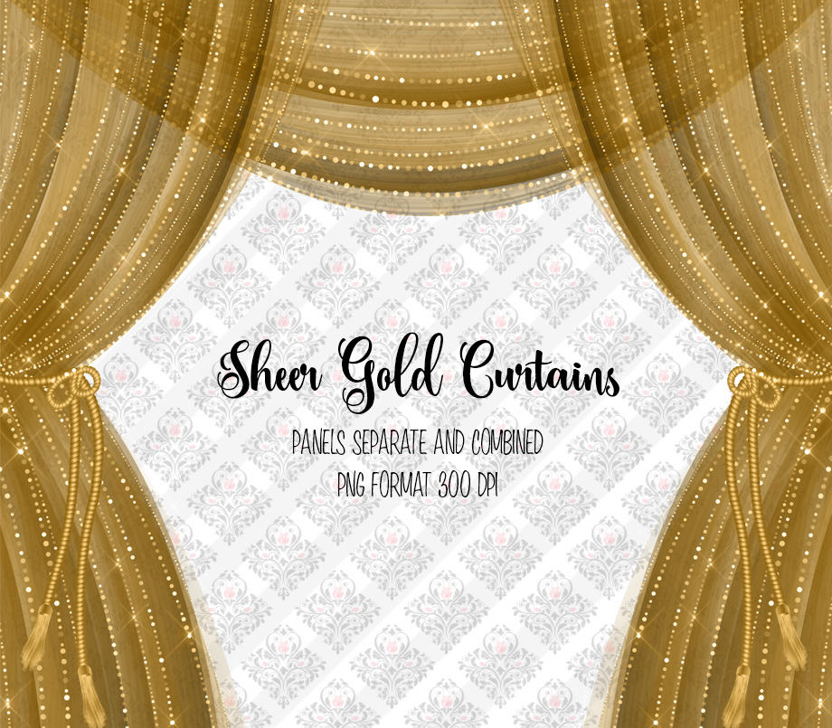 Gold Curtains Png Blue Curtain Decorative Transparent Image | Gallery