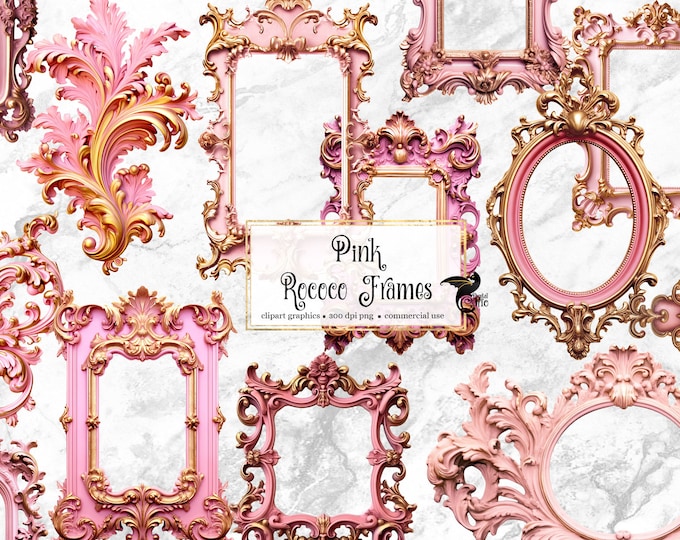 33 Patina Frames Clipart - Rococo and Baroque Vintage Clip Art Graphics ...