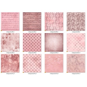Vintage Pink Digital Paper, Rustic Pink Textures and Antique Distressed ...