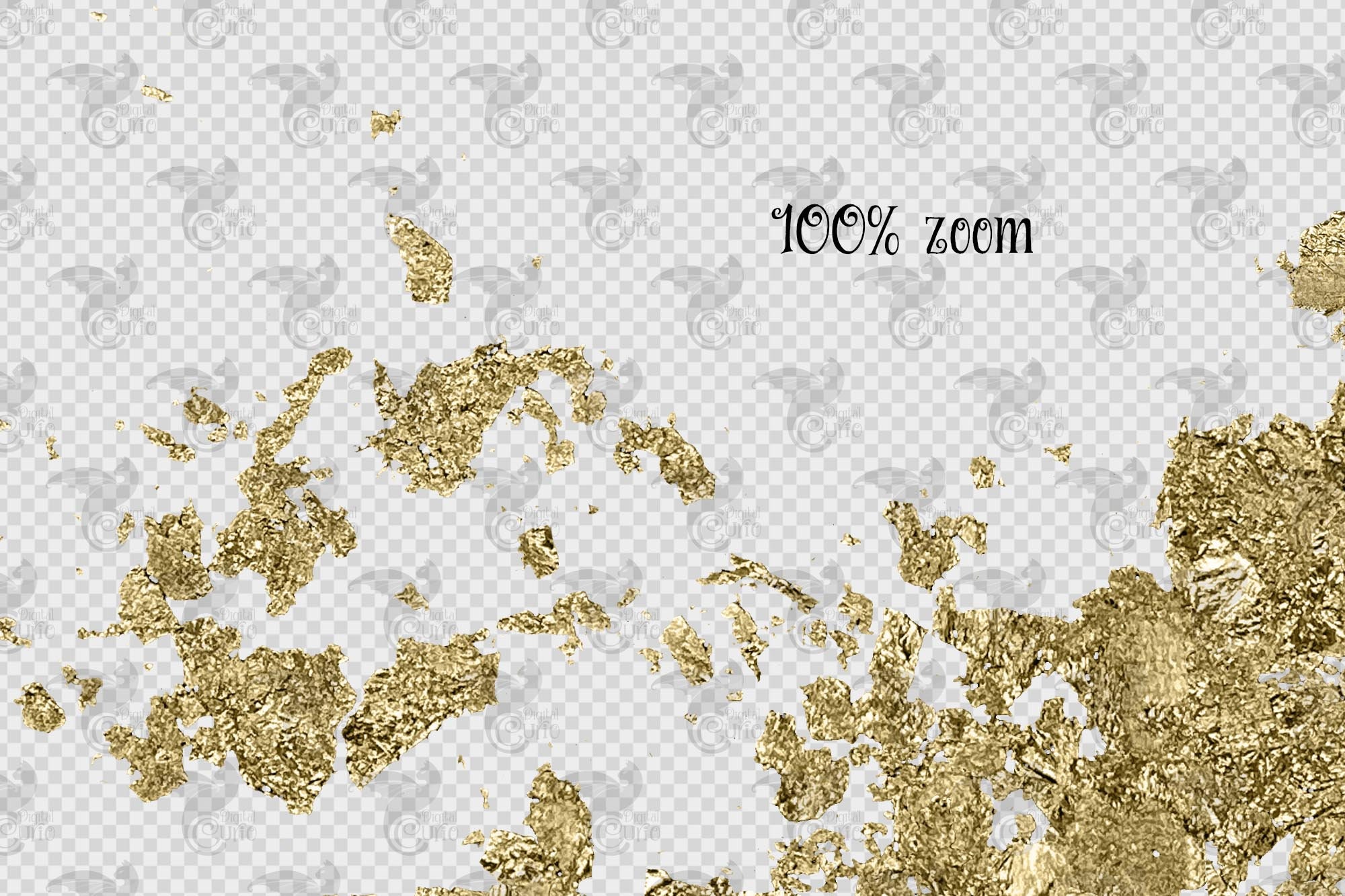 Gold Flake Borders Clip Art Faux Gold Foil Digital Border | Etsy