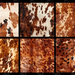 Cowhide Digital Paper, Seamless Leather Textures Digital Paper, Western ...