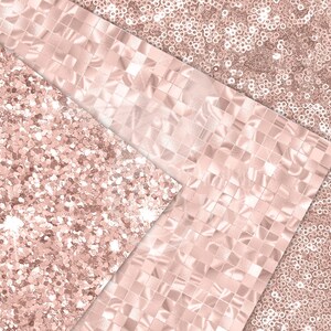 Luxury Blush Digital Paper, Seamless Peach Pink Sequiun Textures ...
