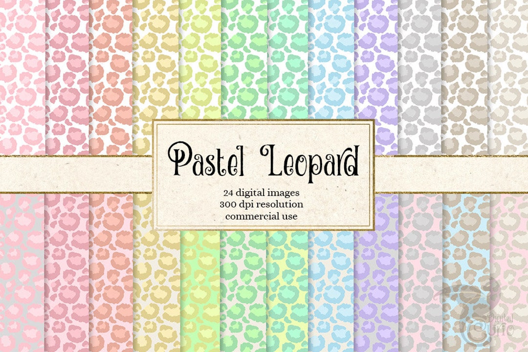 Pastel Leopard Digital Paper, Leopard Digital Paper, Cheetah Print ...