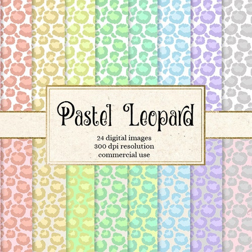 Pastel Leopard Digital Paper Leopard Digital Paper Cheetah | Etsy