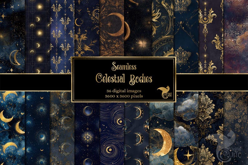 Celestial Digital Paper – Seamless Galaxy Patterns (digital Download ...