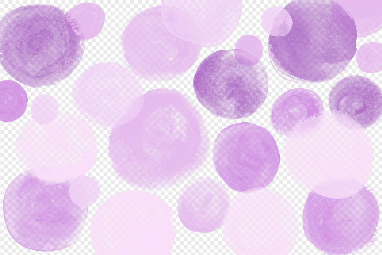 Purple Watercolor Circles Clipart, Pastel Paint Blobs (PNG Digital ...