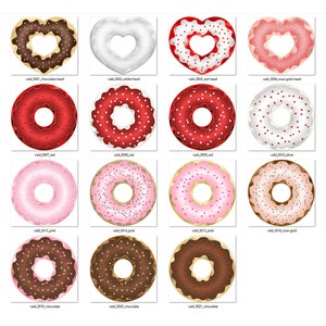 Valentine Donut Clipart, Hearts and Sprinkles (PNG, Digital Download ...