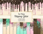 Ice Cream Dripping Glitter Digital Paper Printable - Etsy