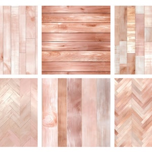 Rose Gold Wood Digital Paper, Printable Scrapbook Paper, Rustic Wood ...