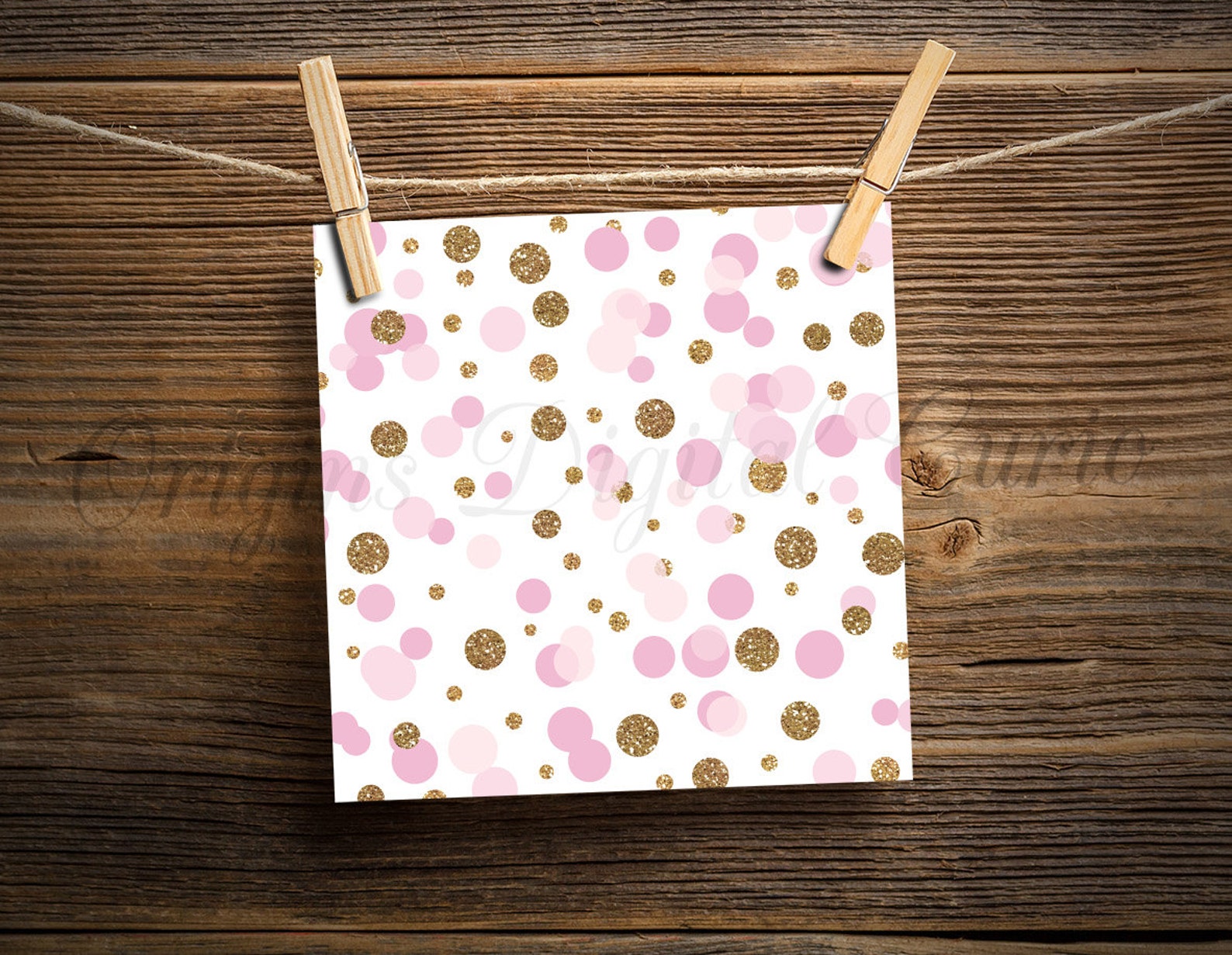 Pink and Gold Glitter Confetti Digital Paper Pink and Gold - Etsy