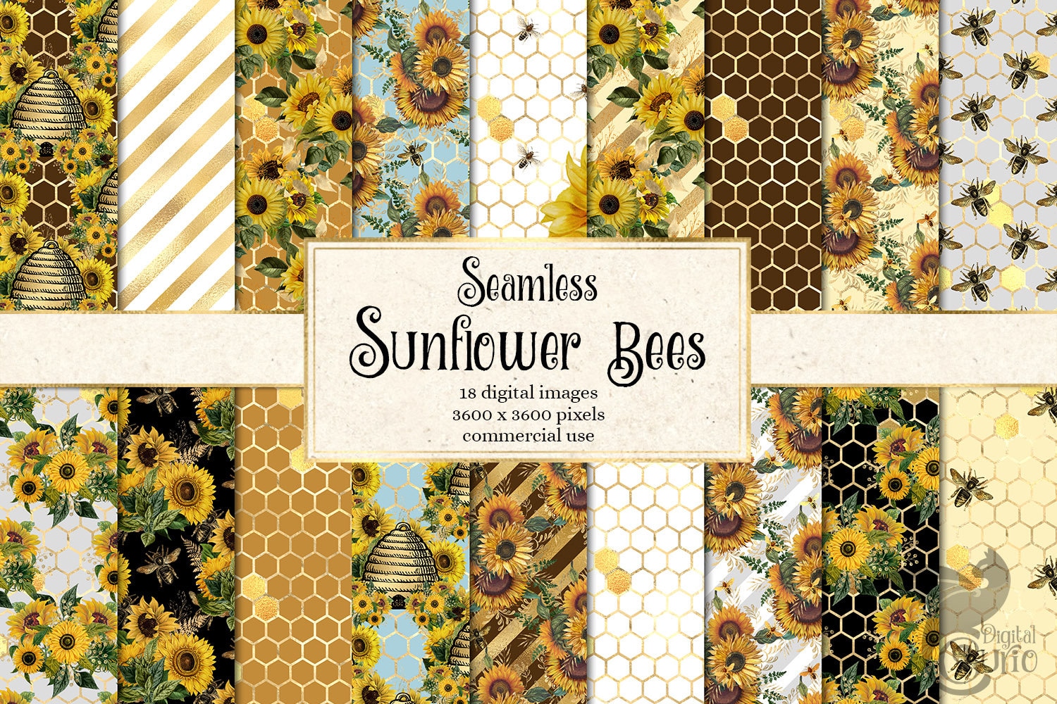 Craft Supplies & Tools Sunflowers Black and White Checkered Seamless ...