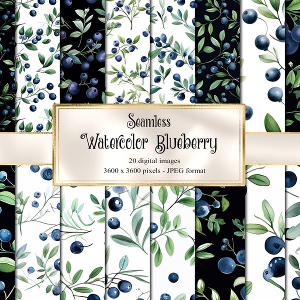 Watercolor Blueberry Print - Etsy