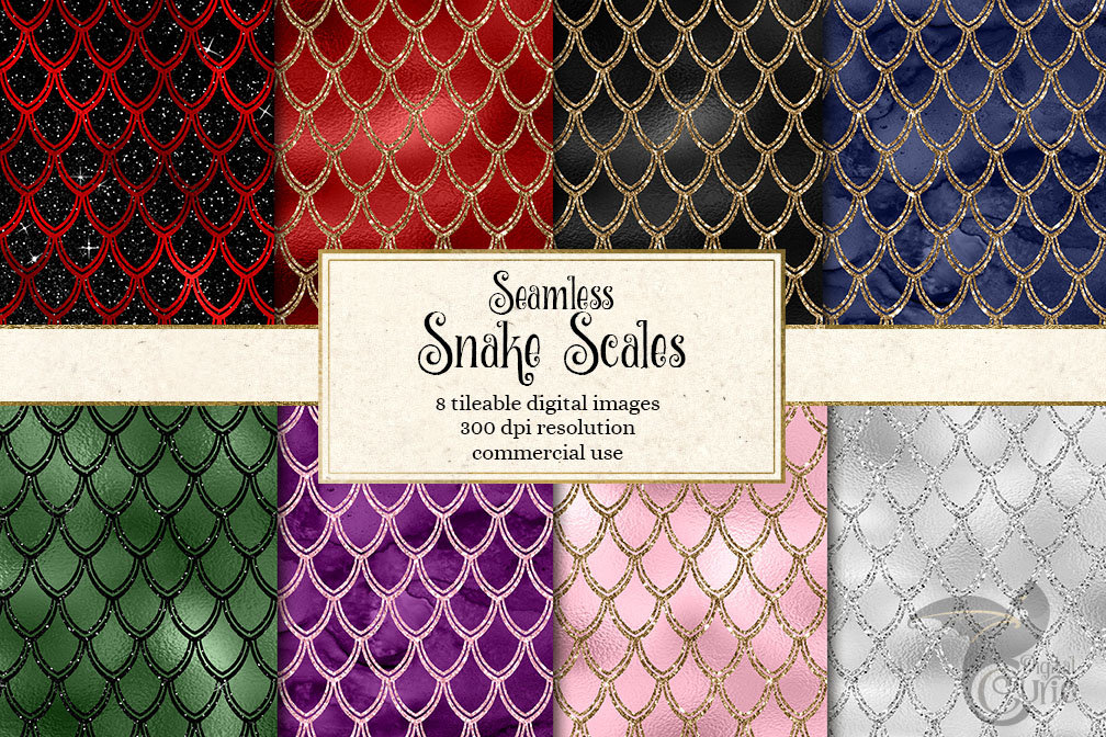 Snake Scales Digital Paper Glitter Seamless Scale Patterns | Etsy