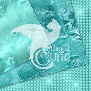 Luxury Turquoise Digital Paper, Seamless Cyan Textures and Backgrounds ...