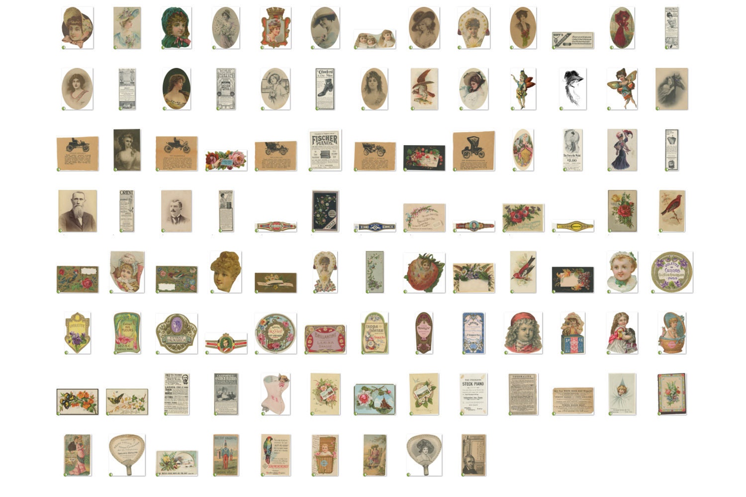 100 Ephemera Scraps in Digital Format Antique Vintage - Etsy