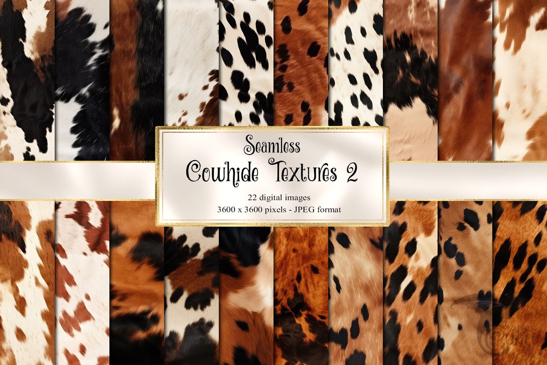 Cowhide Digital Paper, Seamless Leather Textures Digital Paper, Western ...