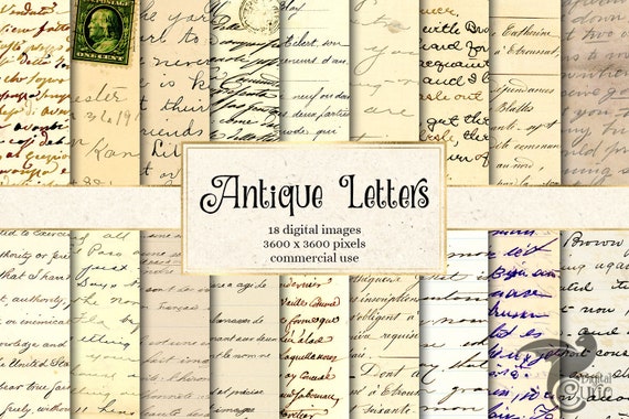 Antique Letters Digital Paper Vintage Handwritten Love - Etsy