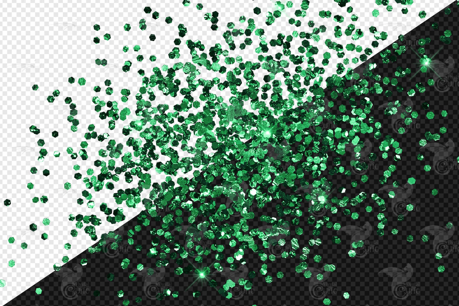 Chunky Emerald Green Glitter Overlays Digital Glitter Png - Etsy