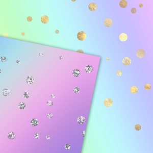 Rainbow Pastel Confetti Digital Paper, Ombre Backgrounds (digital ...