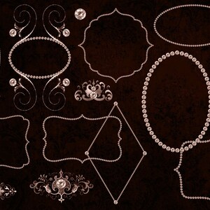 Rose Gold Diamond Frames Clipart, Antique Fancy Frame Clip Art, Wedding ...