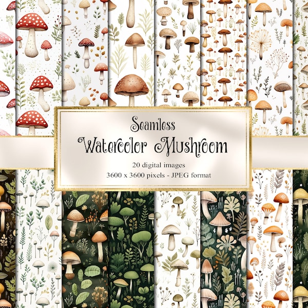 Watercolor Mushroom - Etsy