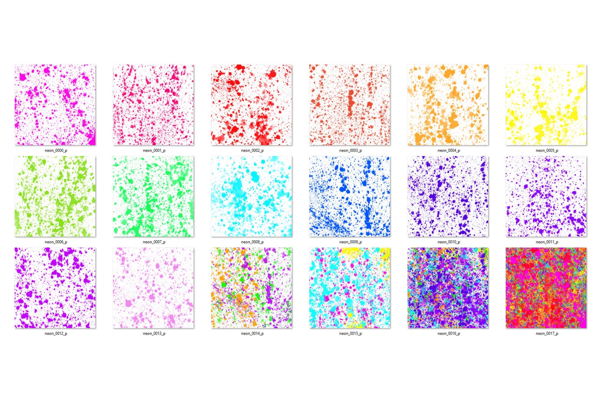Neon Paint Splatter on White Digital Paper Printable - Etsy