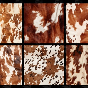 Cowhide Digital Paper, Seamless Leather Textures Digital Paper, Western ...