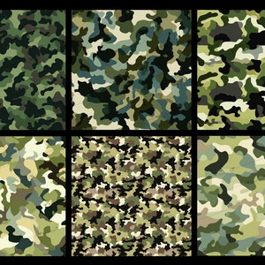 Camouflage Digital Paper, Seamless Military Camo Patterns, Instant ...