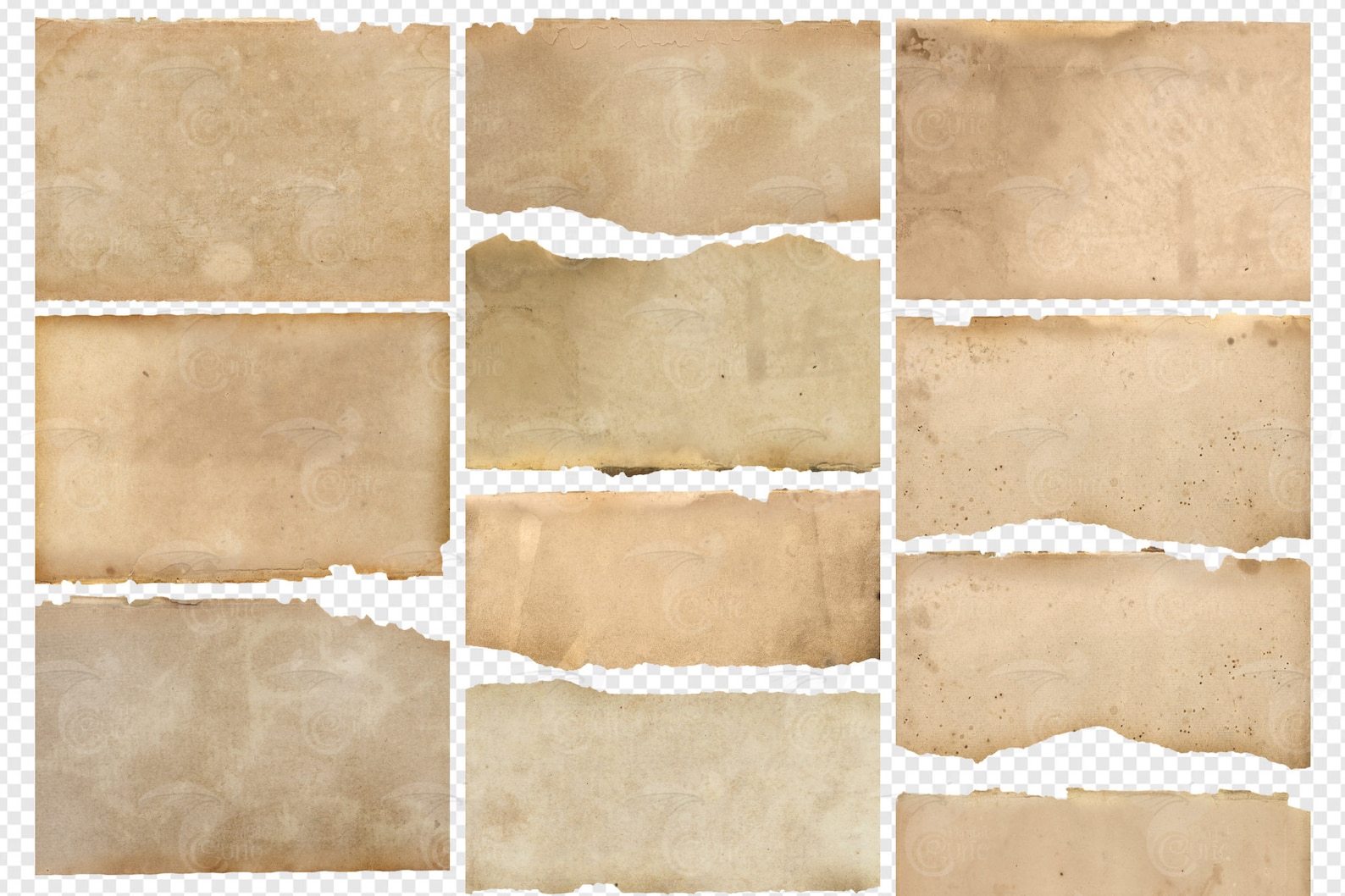 Torn Paper Edges Clip Art Digital Vintage Ripped Png Borders | Etsy