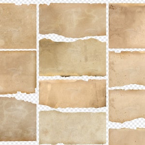 Torn Paper Edges Clip Art - Digital Vintage Ripped Png Borders Instant ...