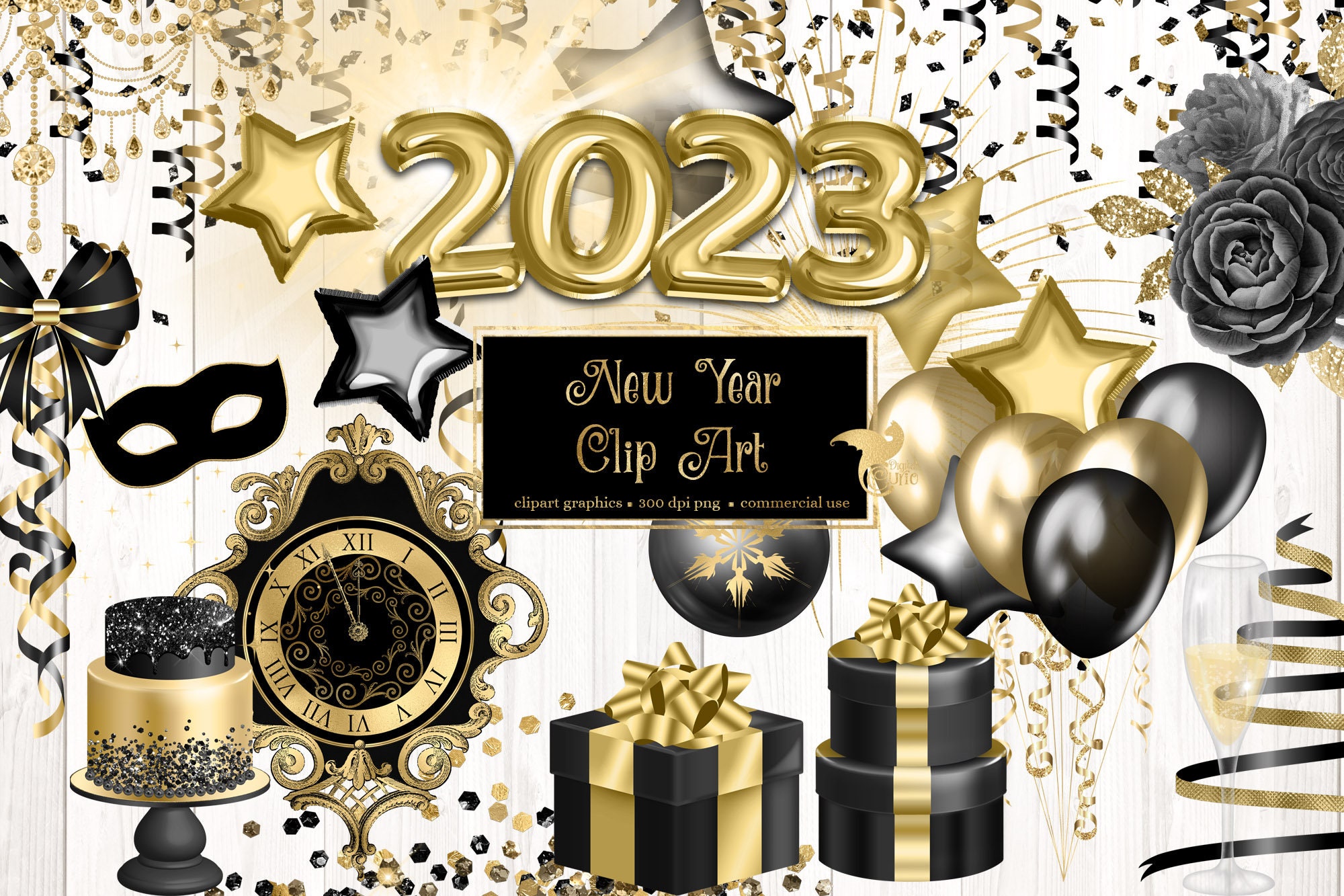 New Years Clipart Dividers