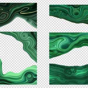 Strata Malachite Digital Paper and Border Overlays With Gold Foil ...