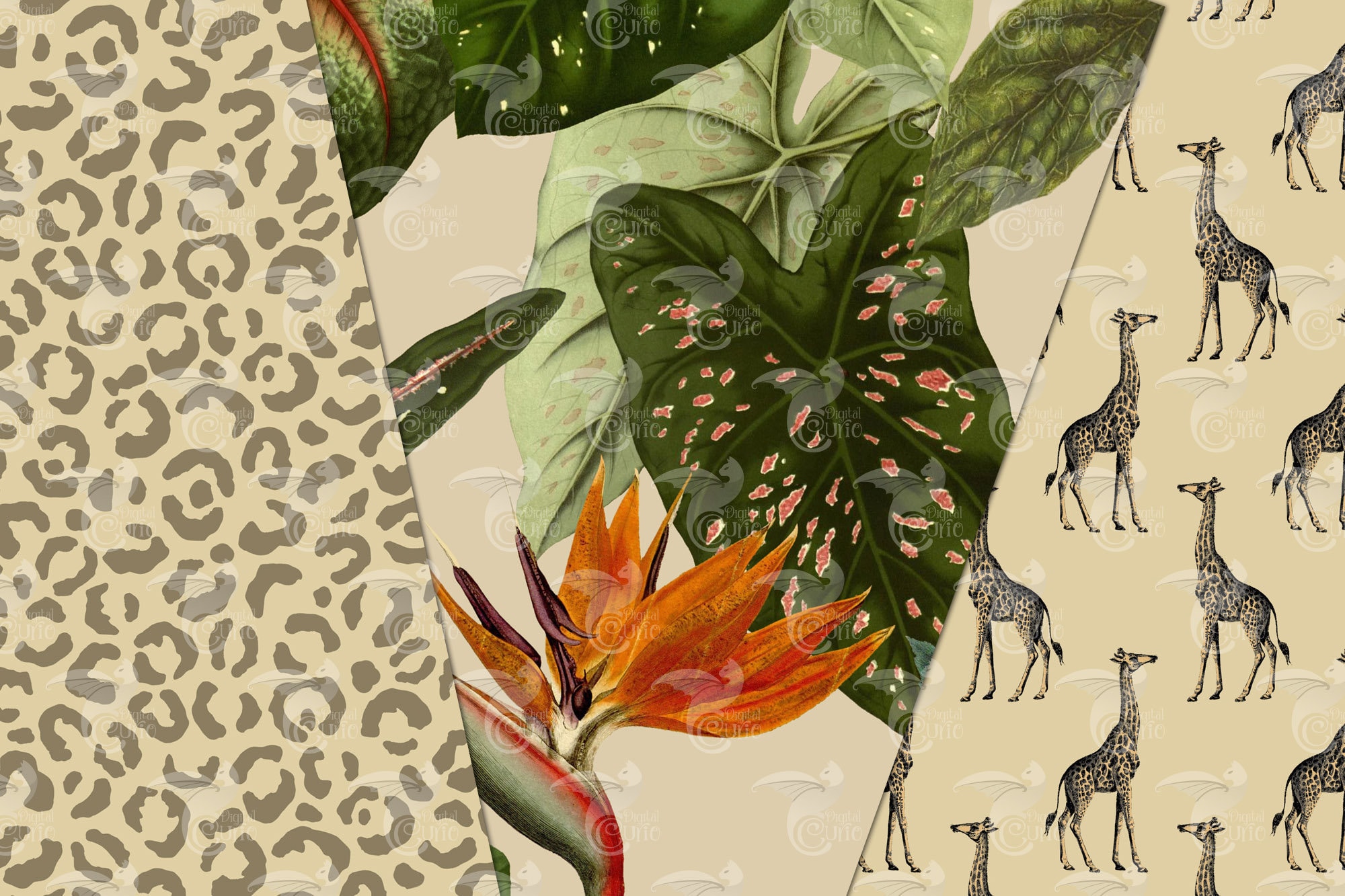 Vintage Safari Digital Paper Seamless Textures and African - Etsy