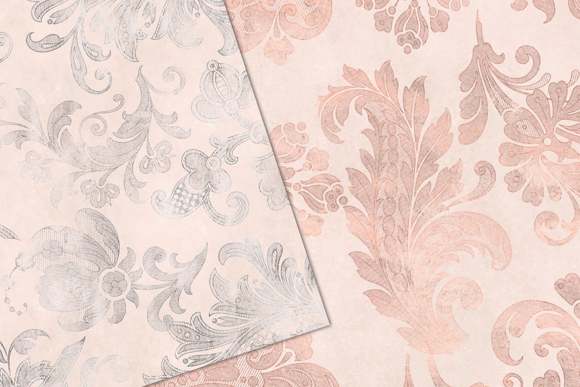 Blush Floral Velvet Digital Paper Seamless Blush Pink Wedding | Etsy