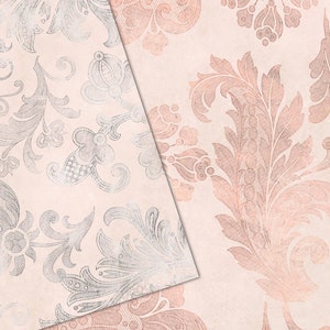 Blush Floral Velvet Digital Paper, Seamless Blush Pink Wedding Digital ...