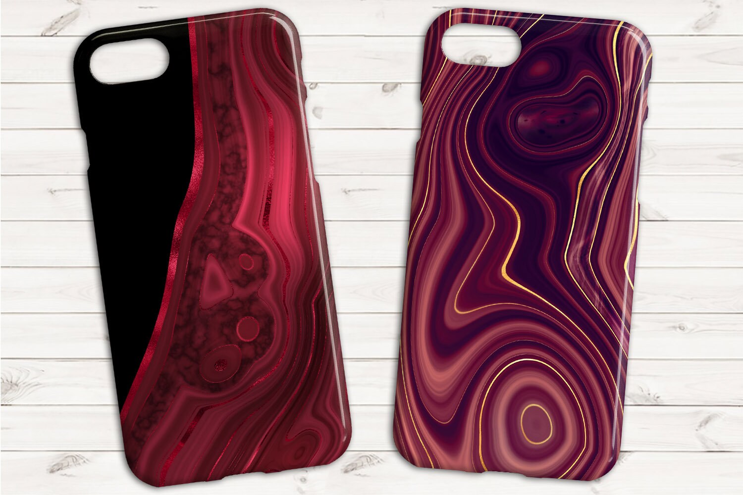 Strata Garnet Digital Paper and Border Overlays With Gold - Etsy