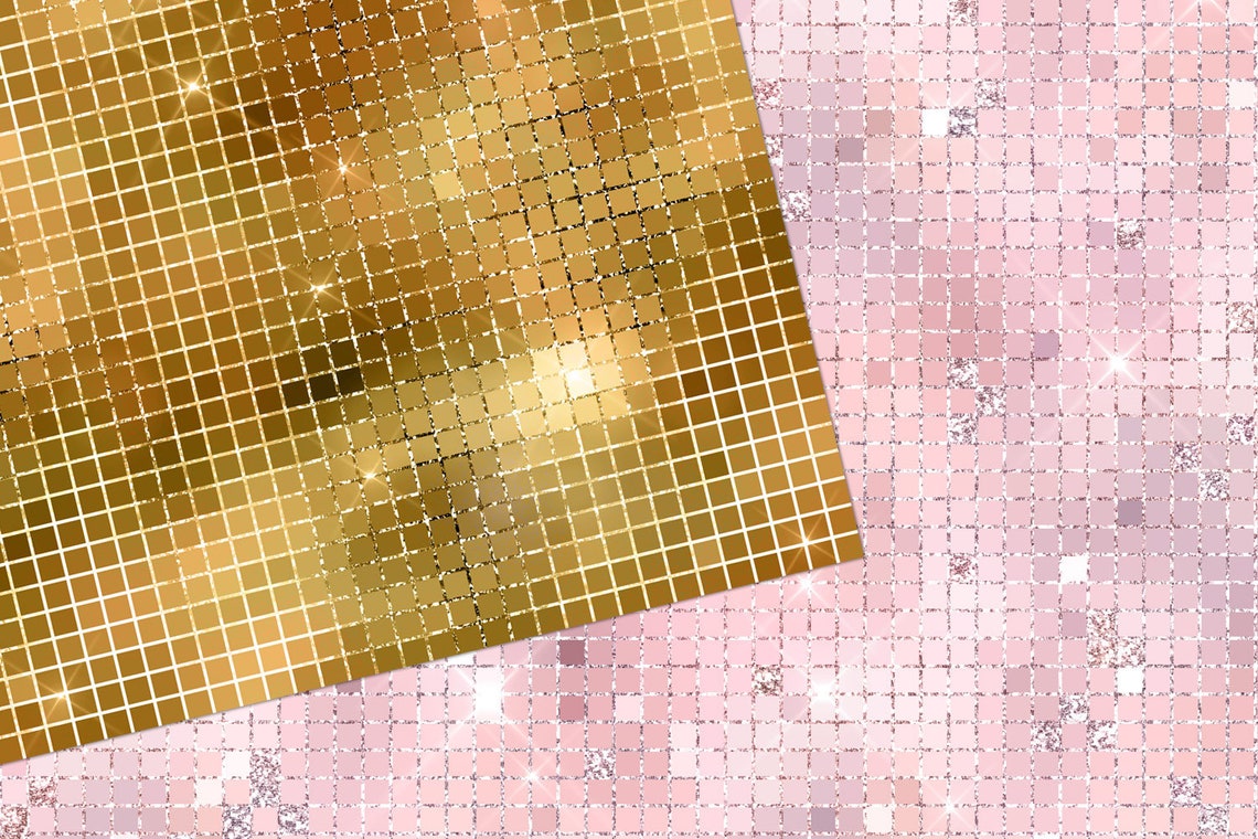 Disco Mirror Digital Paper – Seamless Glitter Backgrounds (digital ...