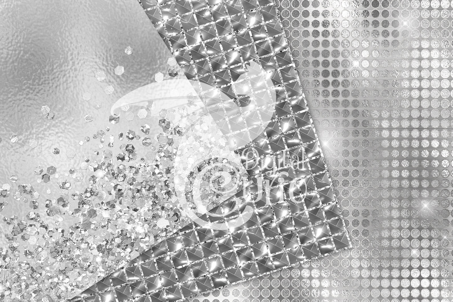 Luxury Silver Digital Paper Seamless Silver Textures Silver - Etsy