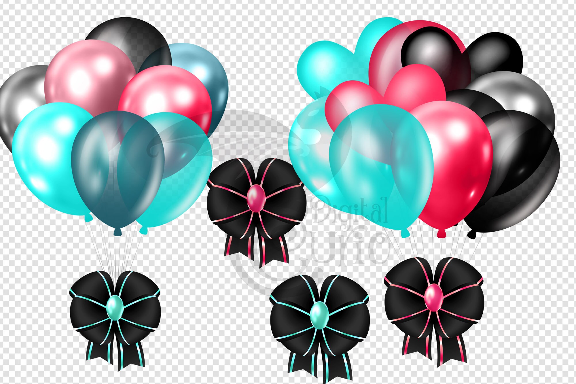 Social Media Balloons Clipart Digital PNG Balloon Graphics - Etsy