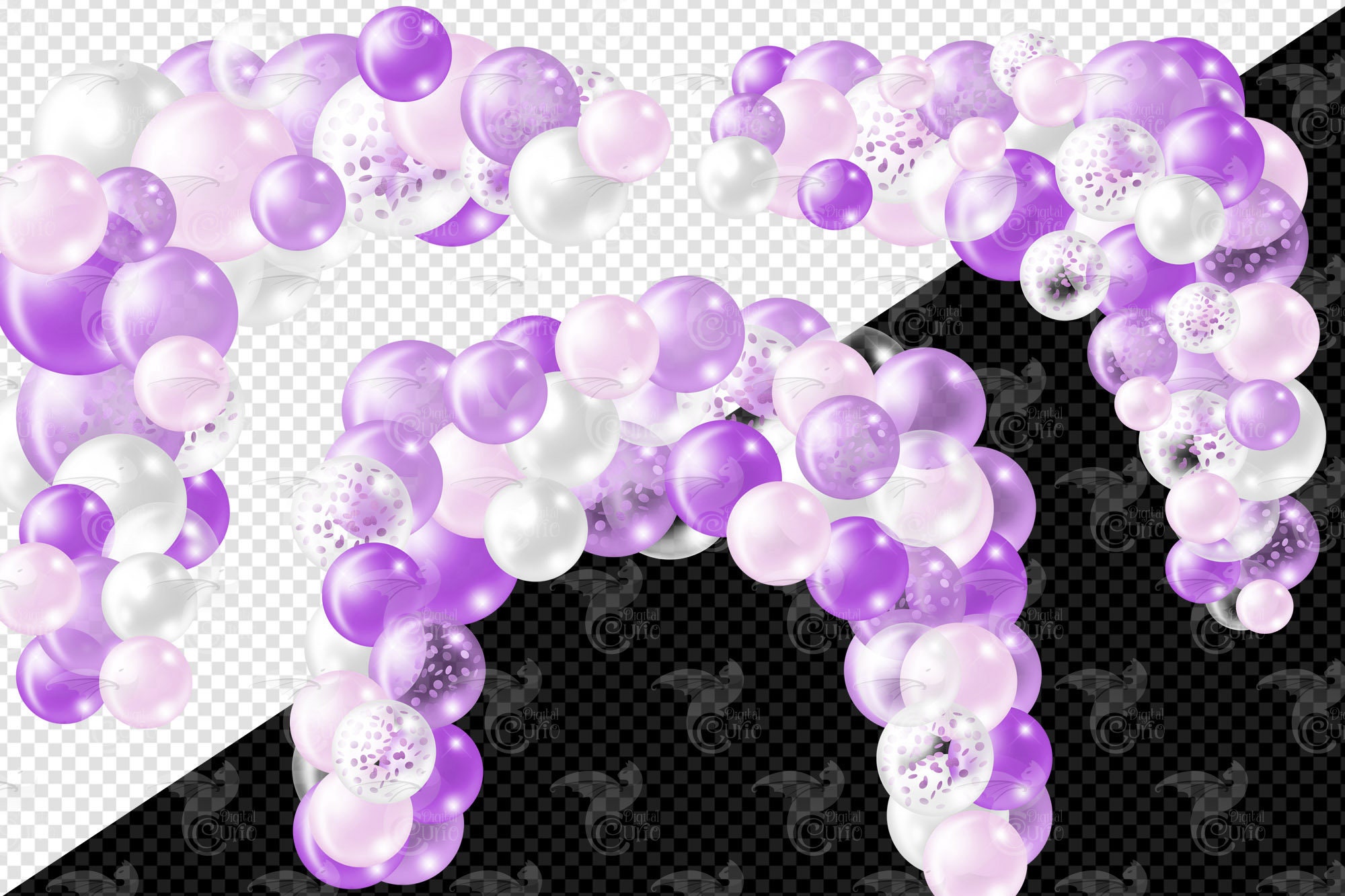 Purple Balloon Arch Clipart Glam Balloon Png Digital Overlays - Etsy UK