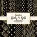 Black and Gold Digital Paper, Seamless Gold Foil Backgrounds, Gold ...