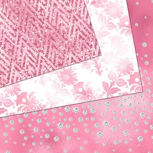 Glitzy Pink Digital Paper, Seamless Baby Pink Patterns and Textures ...