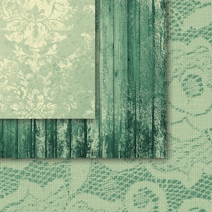 Sage and Ivory Digital Paper, Vintage Grunge Distressed Green and Gold ...