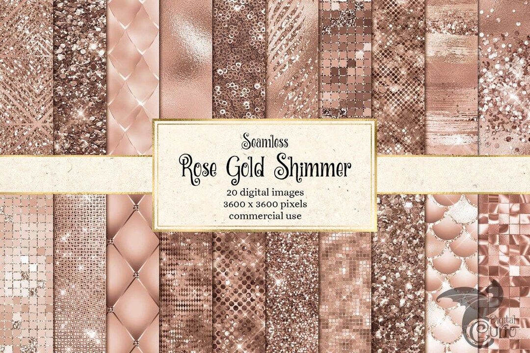 Rose Gold Shimmer Digital Paper – Glitter, Foil Textures (seamless ...