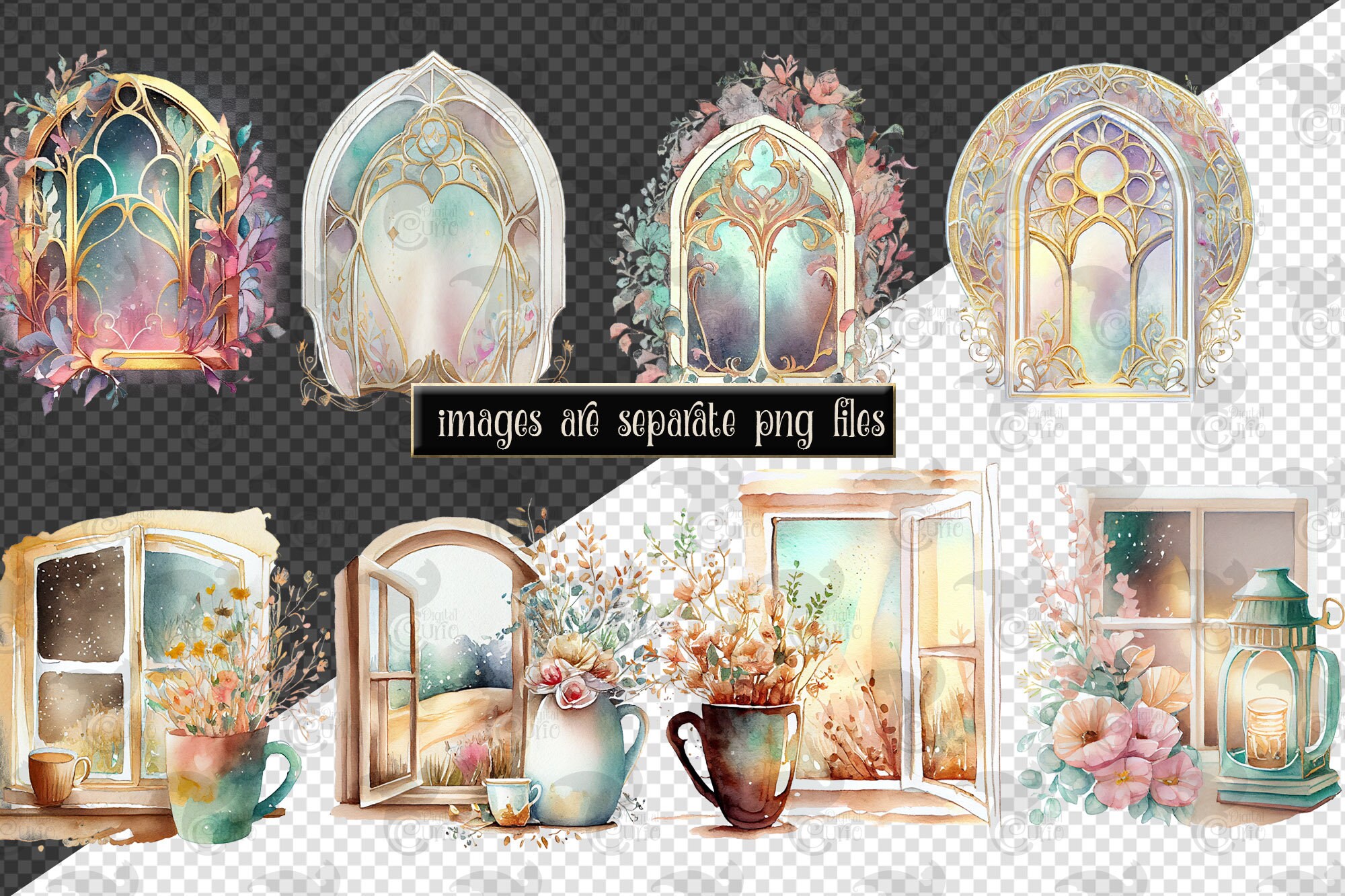 Watercolor Cottagecore Windows Set 1 Clipart Floral Cottage - Etsy UK